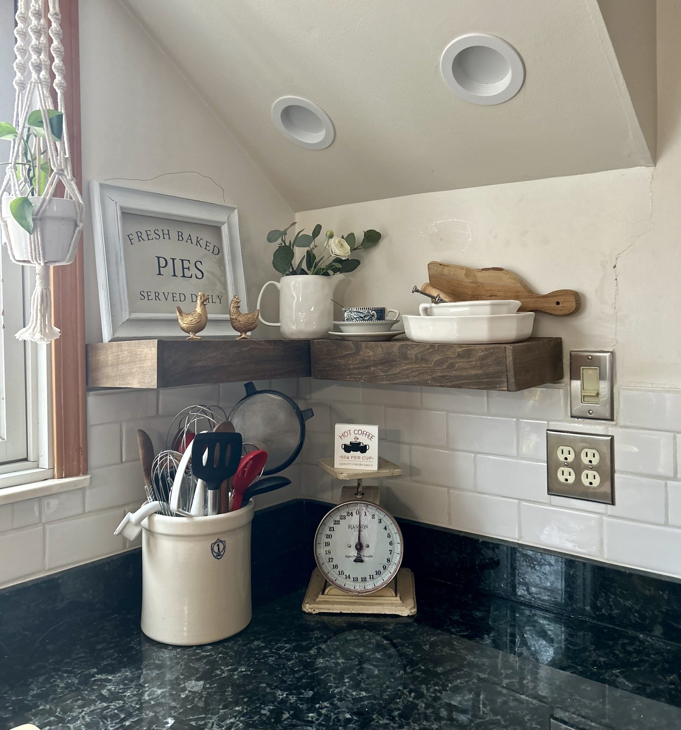 How to Decorate Floating Shelves on a Budget - Riggs Creek Farmhouse